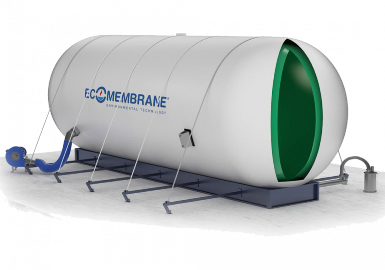 Gasómetro de membrana sobre plataforma Ecomembrane - Iberospec